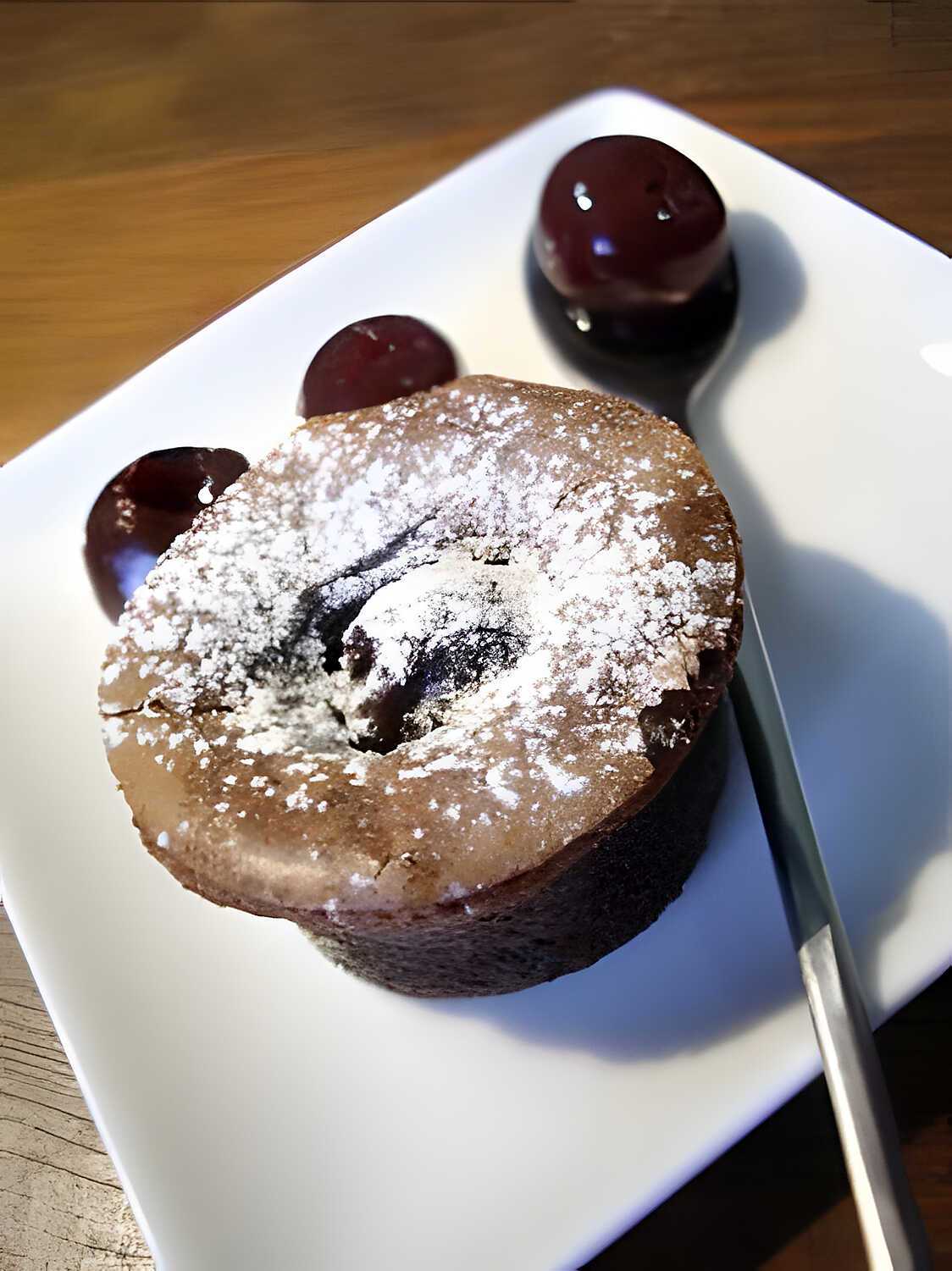 Recette de Mini fondant choco griotte...