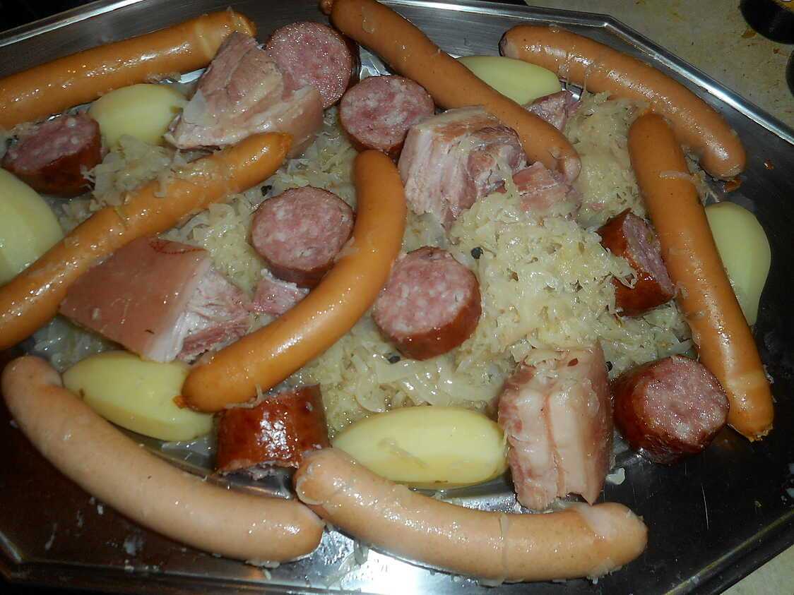 Recette de Choucroute lard et saucisses