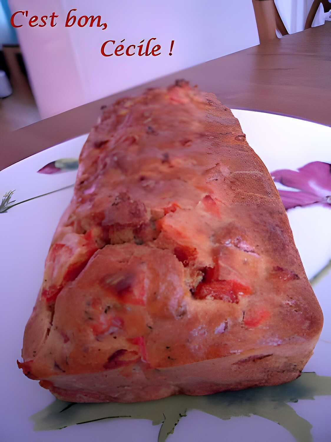 Recette de Cake Poivrons Lardons Cumin