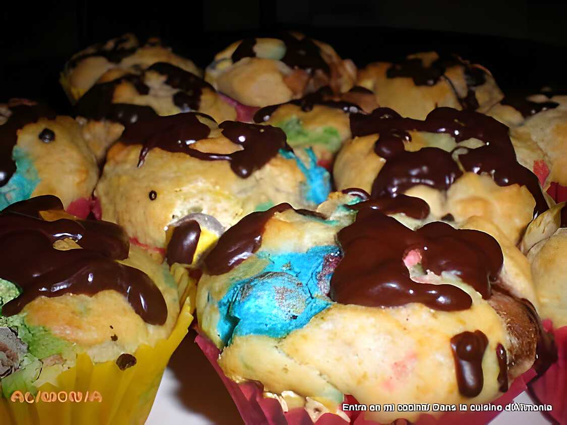 Recette de MUFFINS EN COULEURS