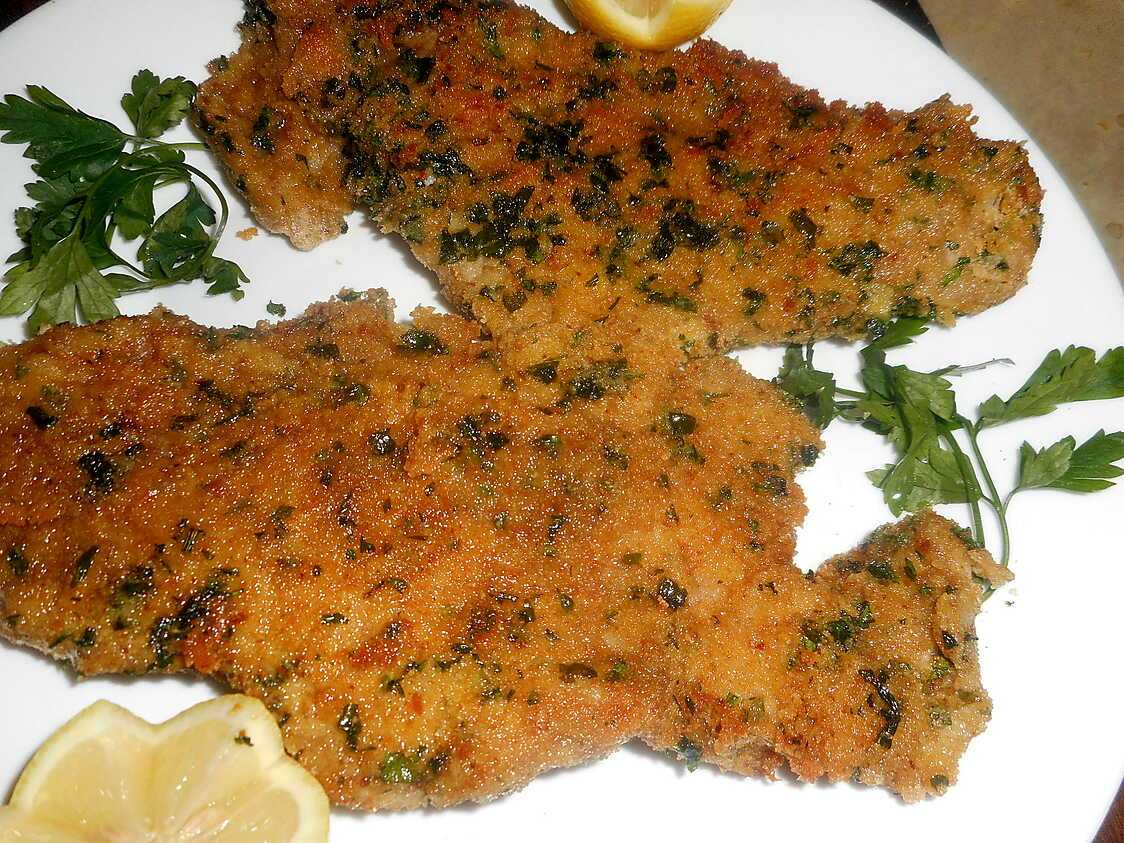 Recette de Grillade de porc pané a la lyonnaise