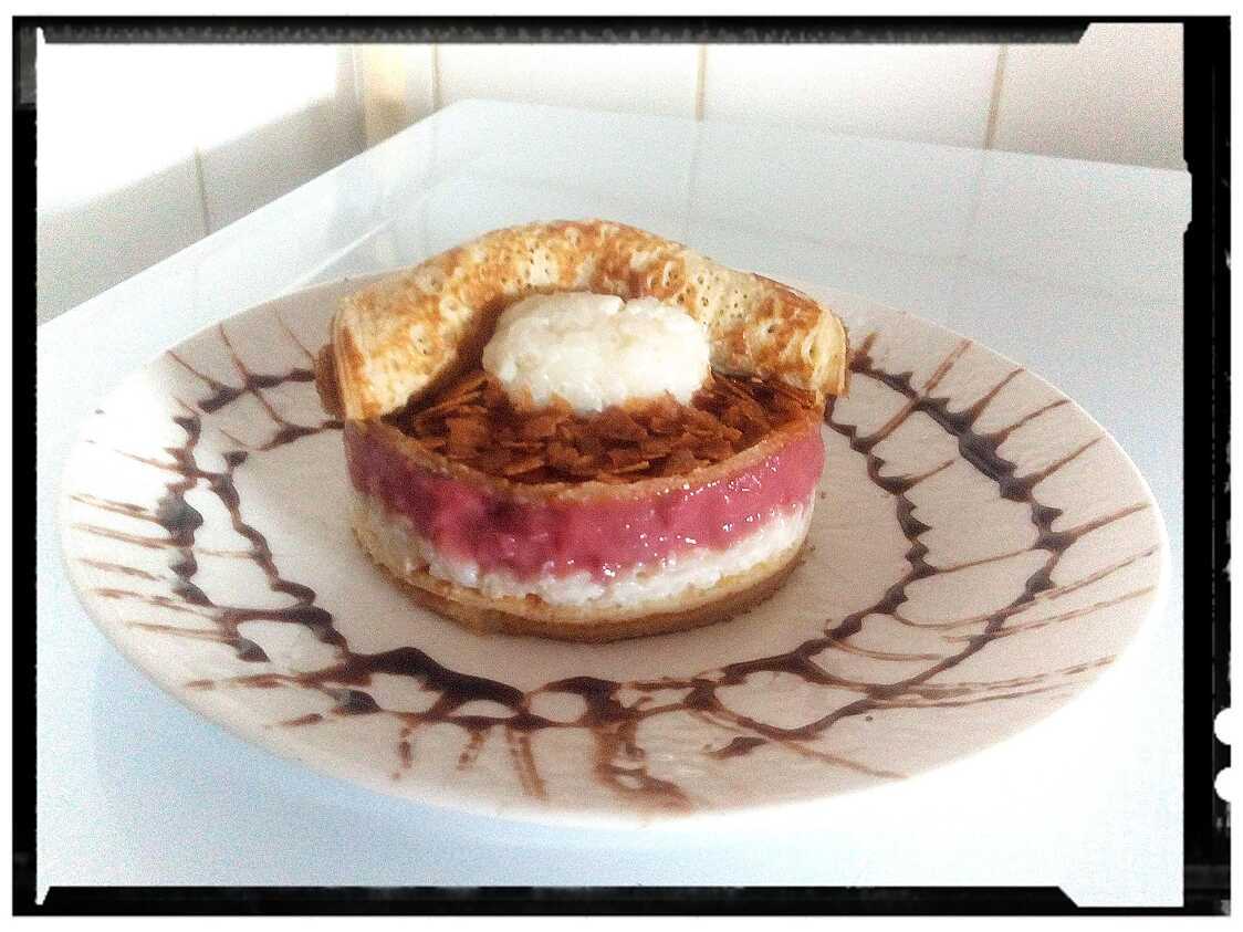 Recette de Canapé crêpes de riz au lait et son fraise curd