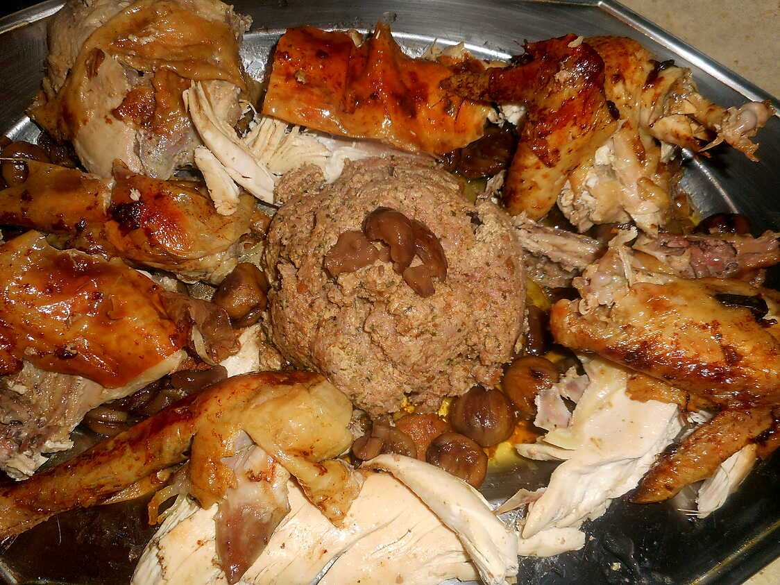 Recette de Poularde farcie et rotie