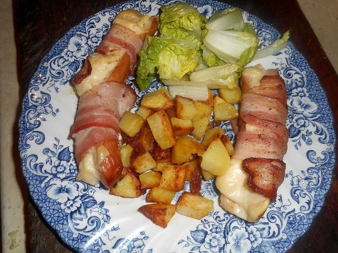 Recette de Knacks d alsace,lard et fromage