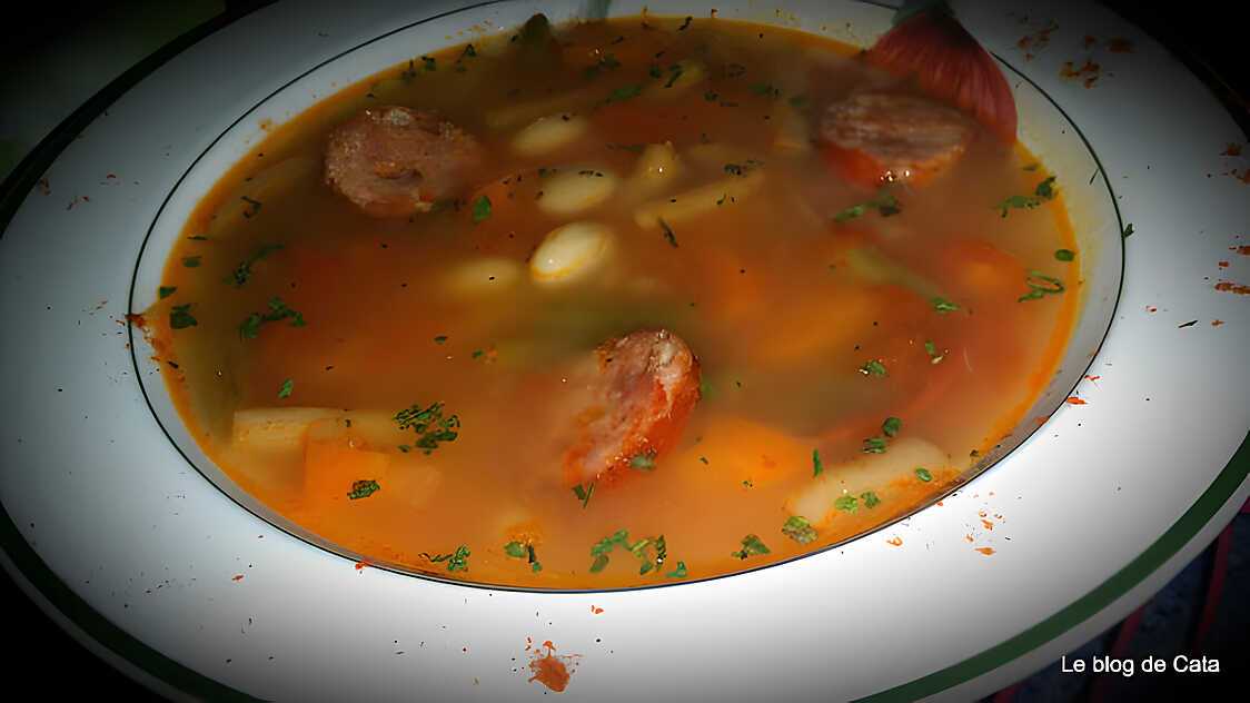 Recette de Soupe aux 2 haricots (coco et verts)