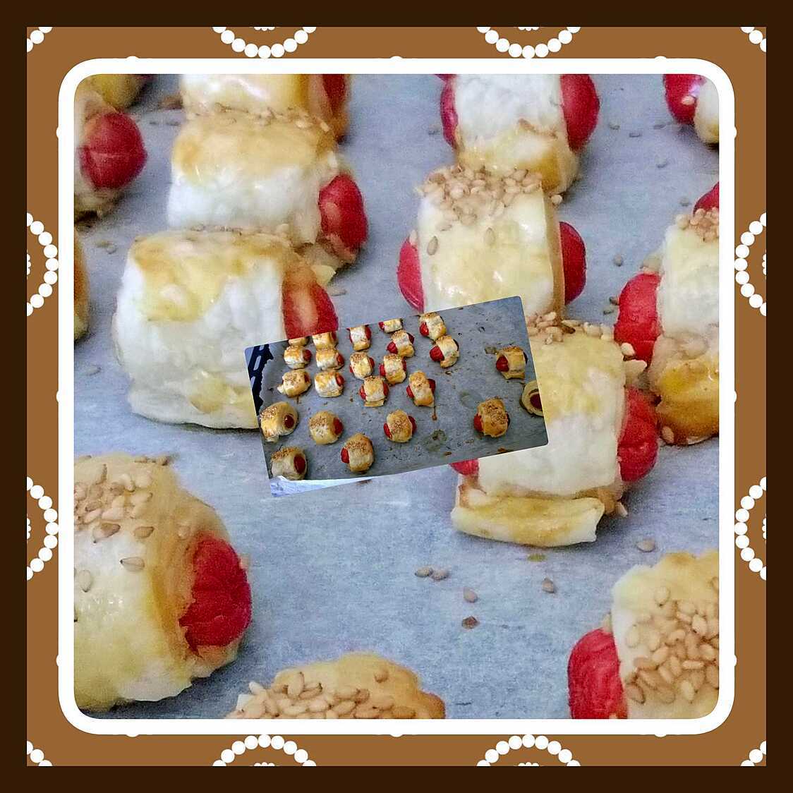 Recette de FEUILLETEE SAUCISSES MOUTARDE SESAME