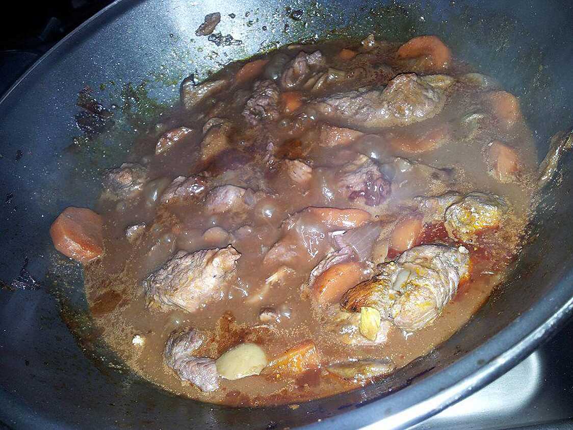 Recette de Sauté de dinde à la bourguignonne