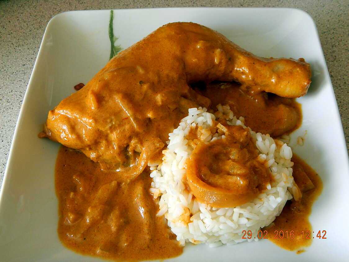 Recette de Poulet au lait de coco et épices