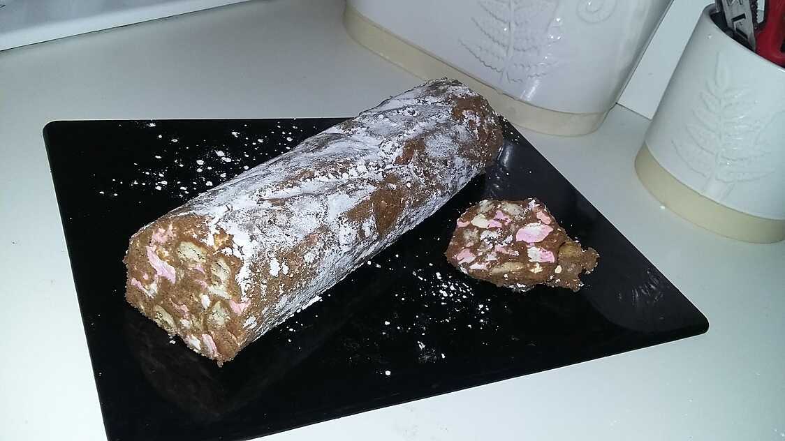 Recette de Saucisson au chocolat Marshmallows Thermomix