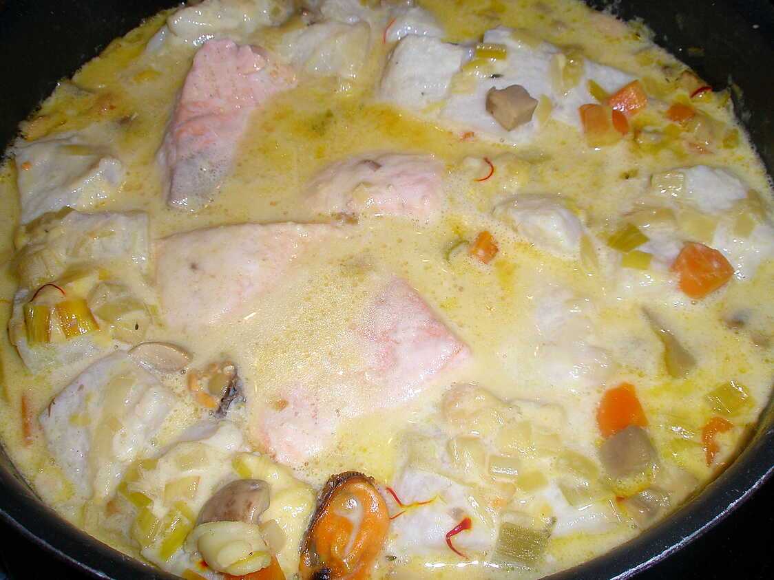 Recette de Blanquette de poissons au safran