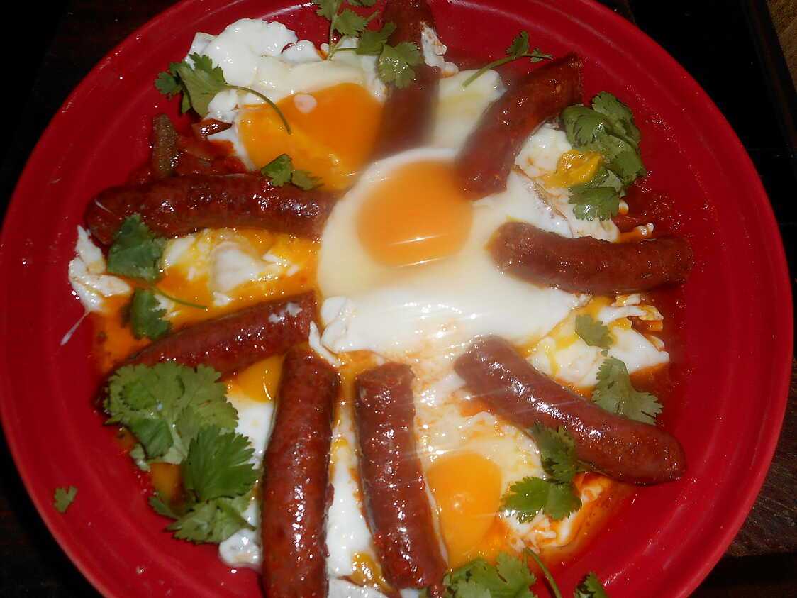 Recette de Tajine de merguez aux oeufs par jeanmerode