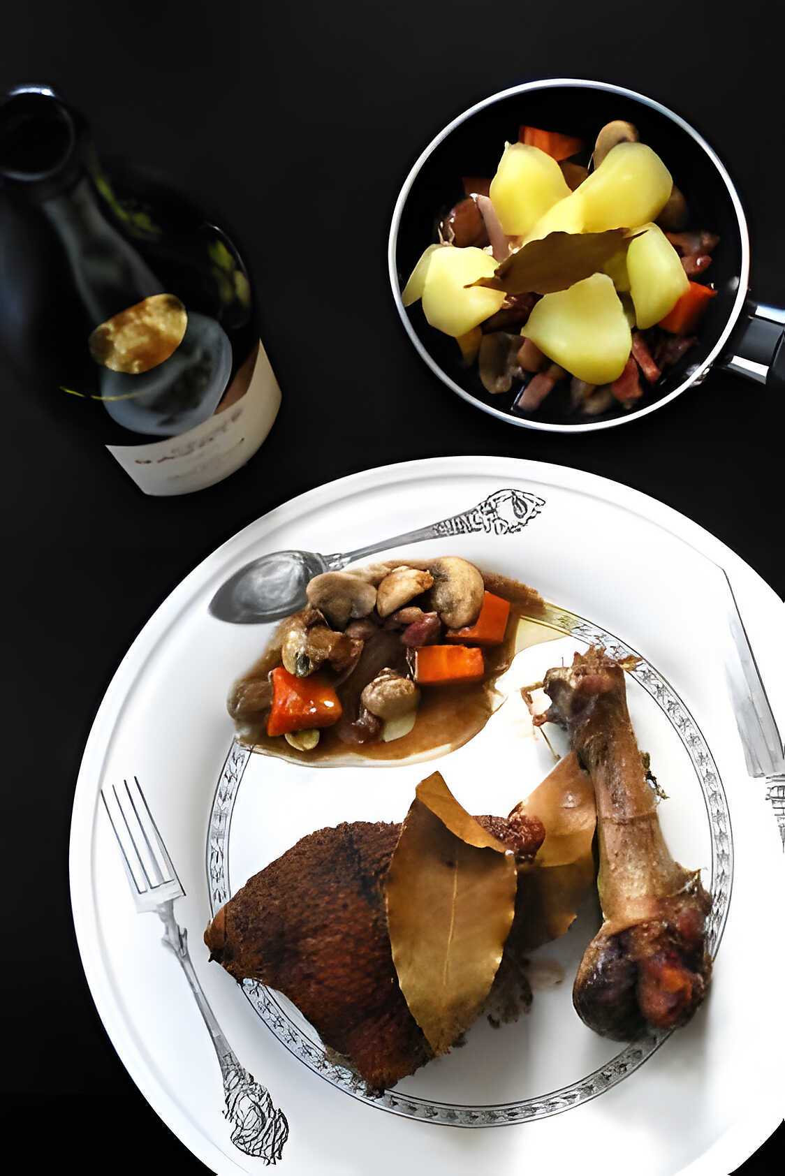 Recette de Canette à la bourguignonne