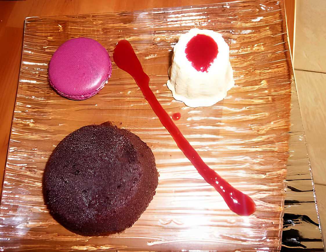 Recette de Moelleux au chocolat coeur fruits rouges