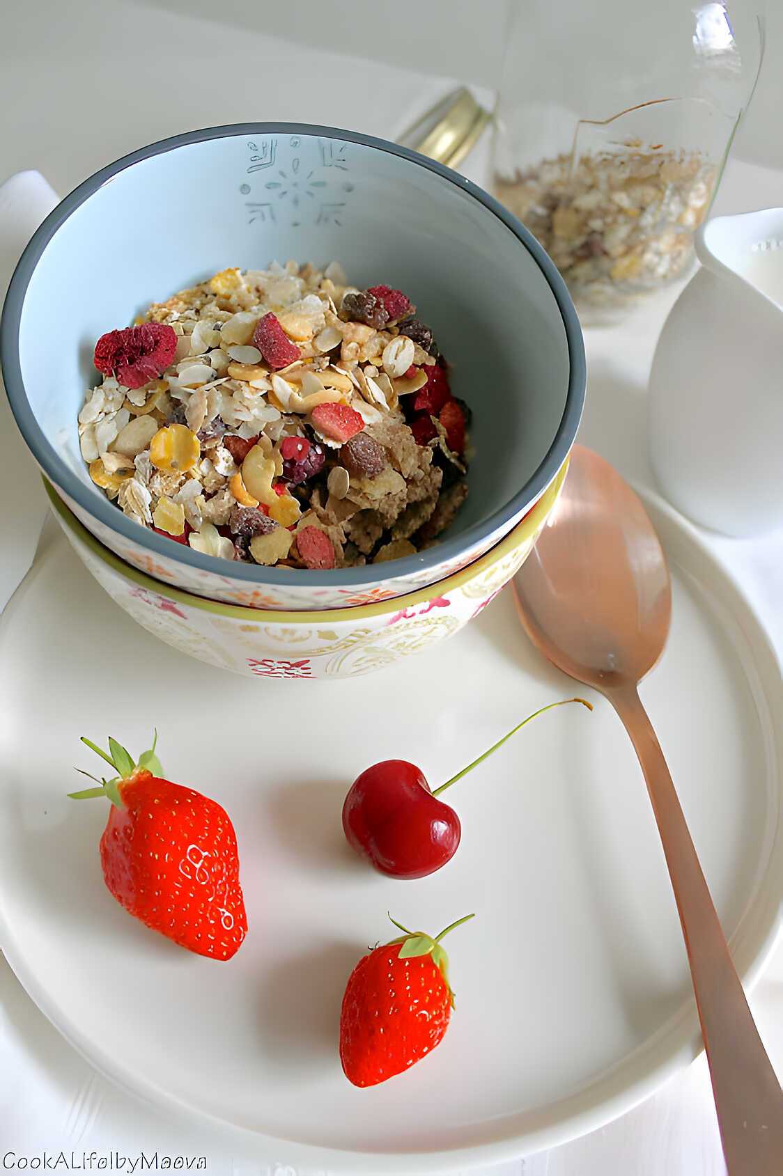 Recette de Muesli protéiné, super aliments, fruits rouges et fruits ...
