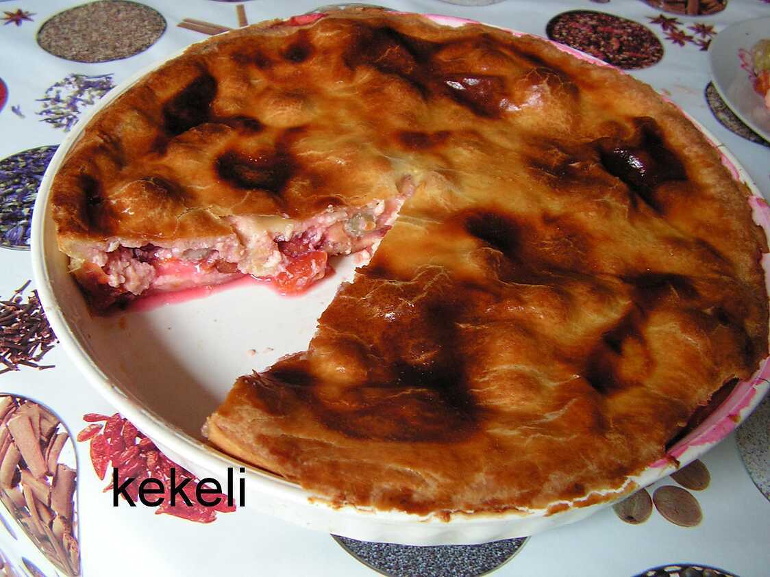 Recette de Tourte aux prunes rouges et aux groseilles à maquereau