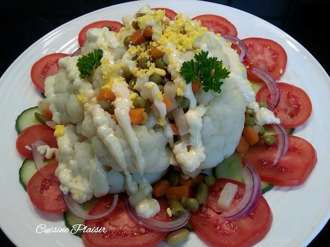 Recette d'Assiette froide de chou-fleur mayonnaise et accompagnement