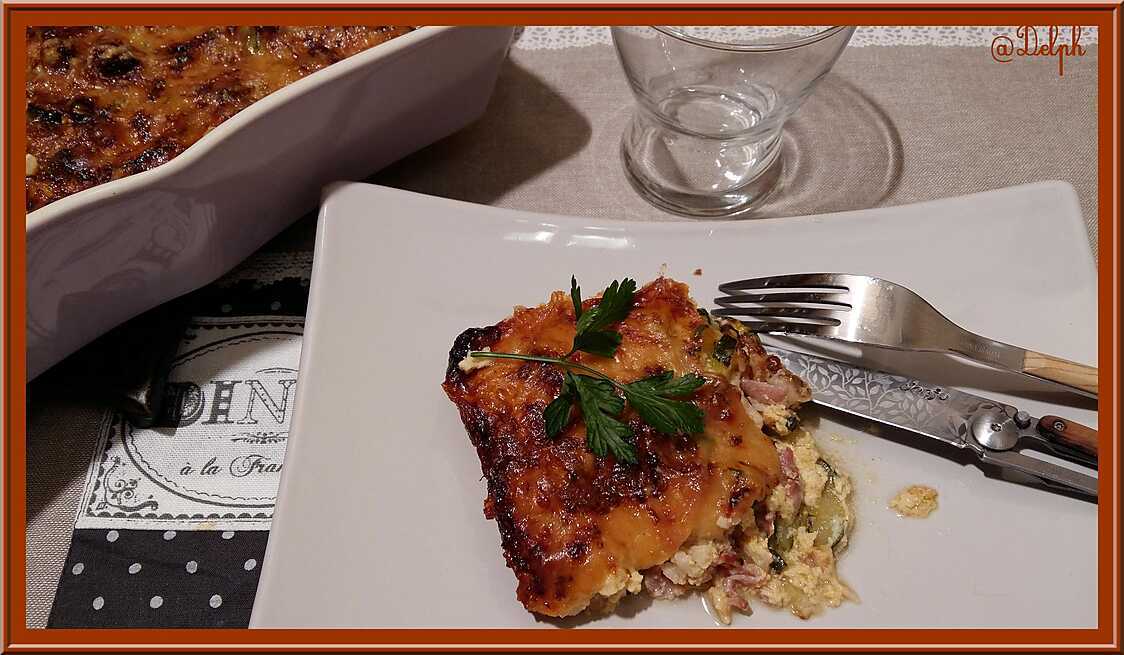 Recette de Gratin de courgettes et poitrine fumée