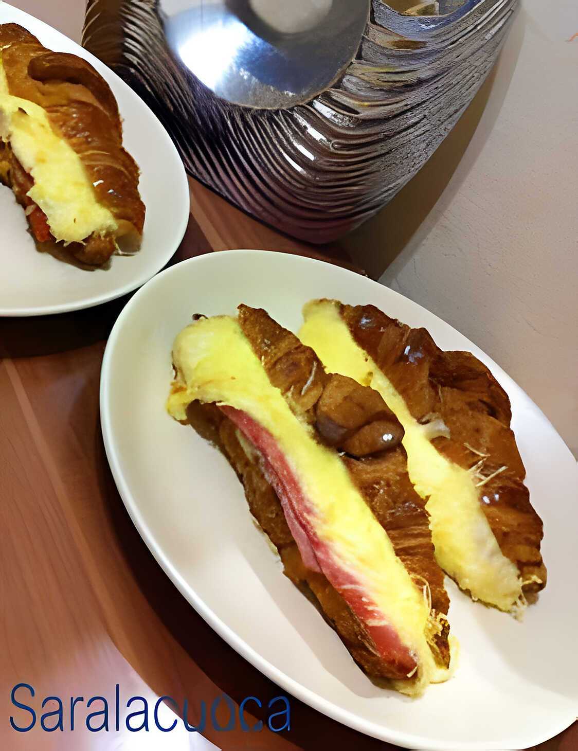 Recette de Croissants (jambon, béchamel, emmental)