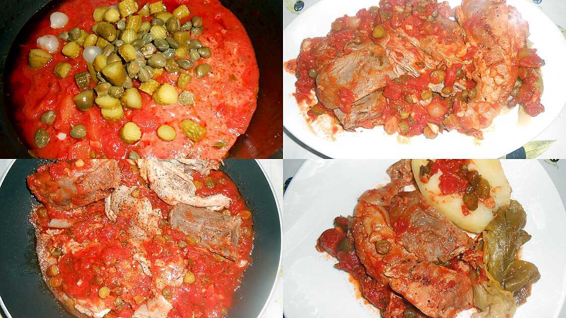 Recette de LANGUE ET QUEUE DE COCHON SAUCE A LA TOMATE