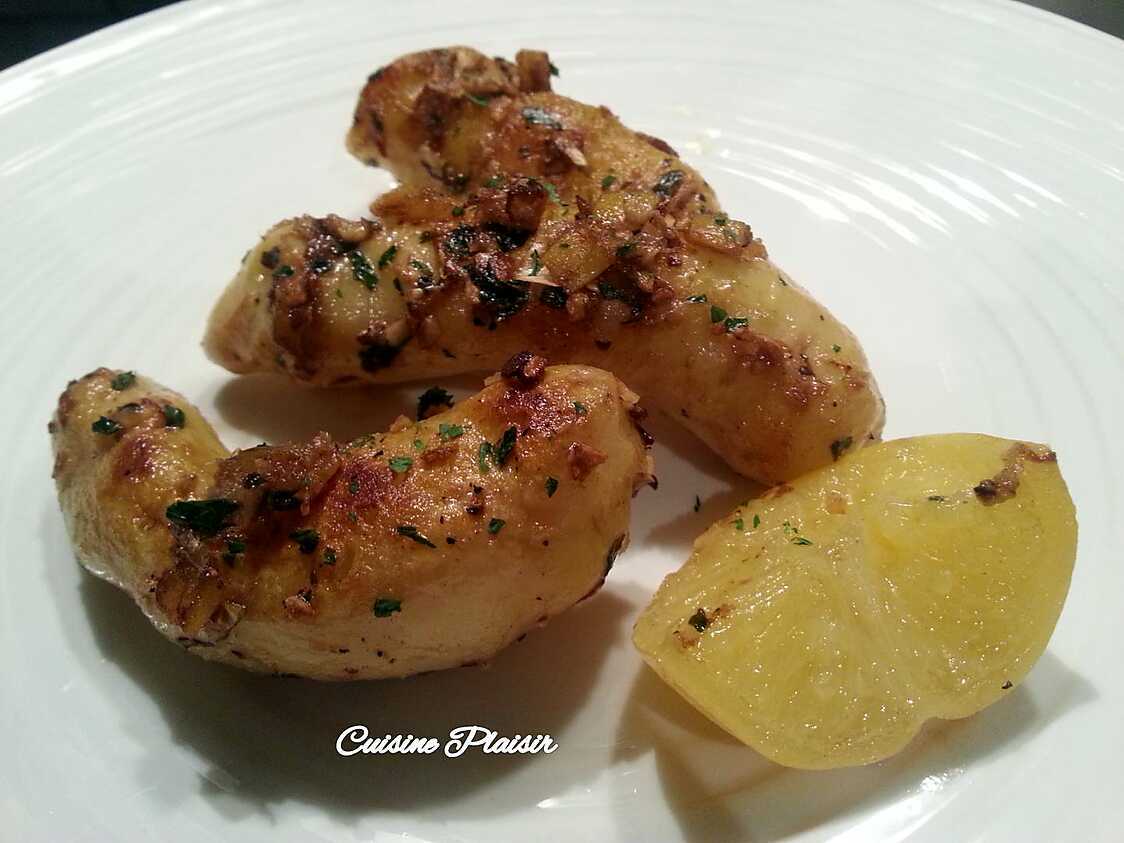 Recette de Pdt rate rissolées à l'ail et citron confit