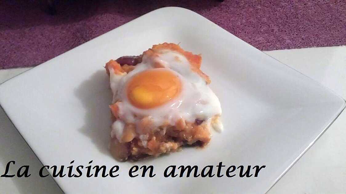 Recette de Gratin de patates douces et carottes aux oeufs