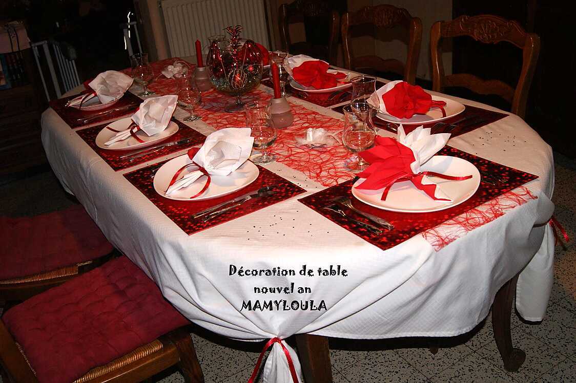 Recette de Déco de table thème rouge et blanc