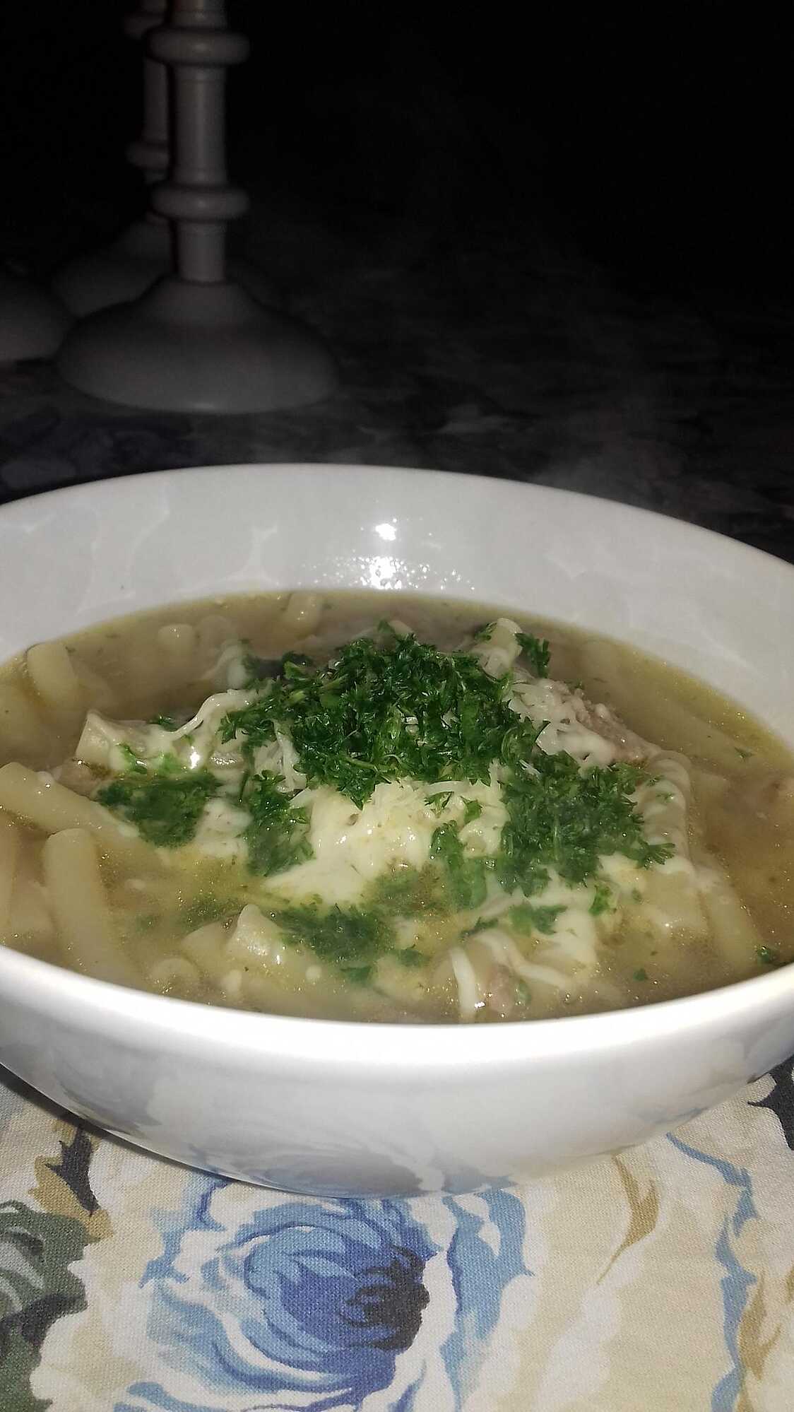 Recette de Minestra di pasta italiana.