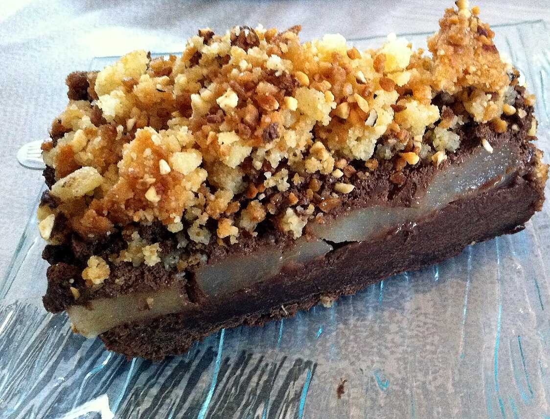 Recette de Crownie poires et chocolat "crumble-brownie"