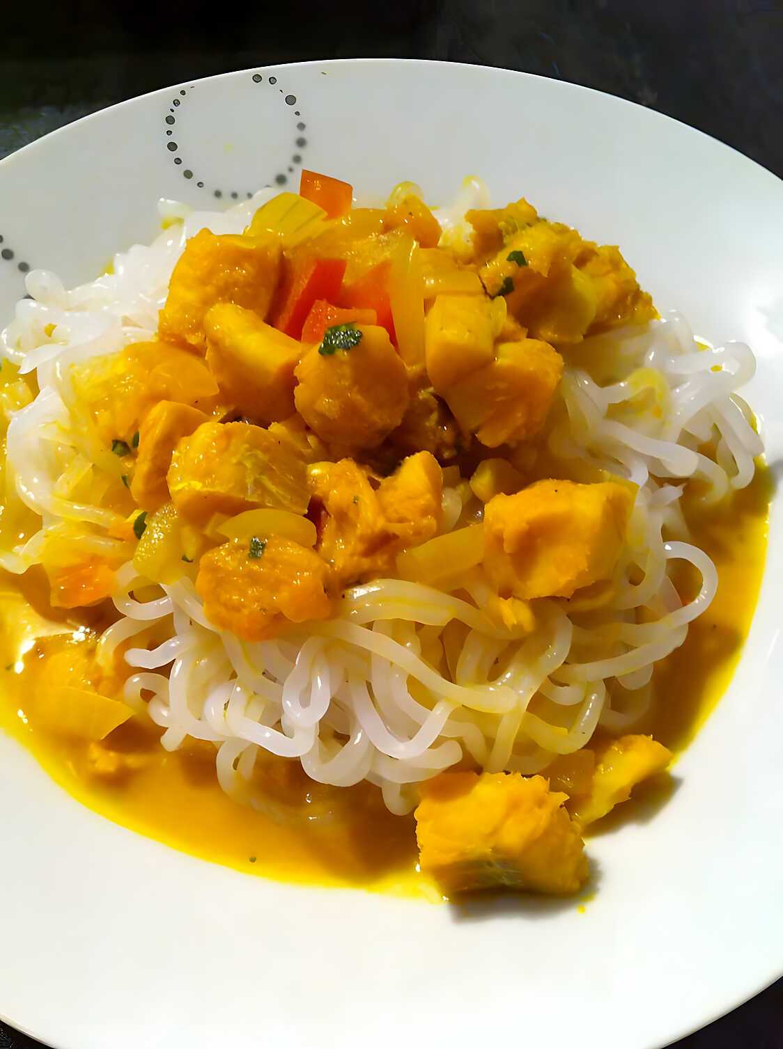 Recette de Curry de colin au lait de coco