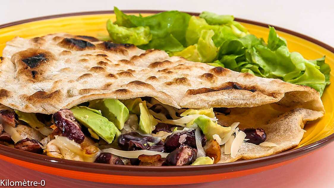 Recette de Tortilla à la dinde, haricots rouges et avocat
