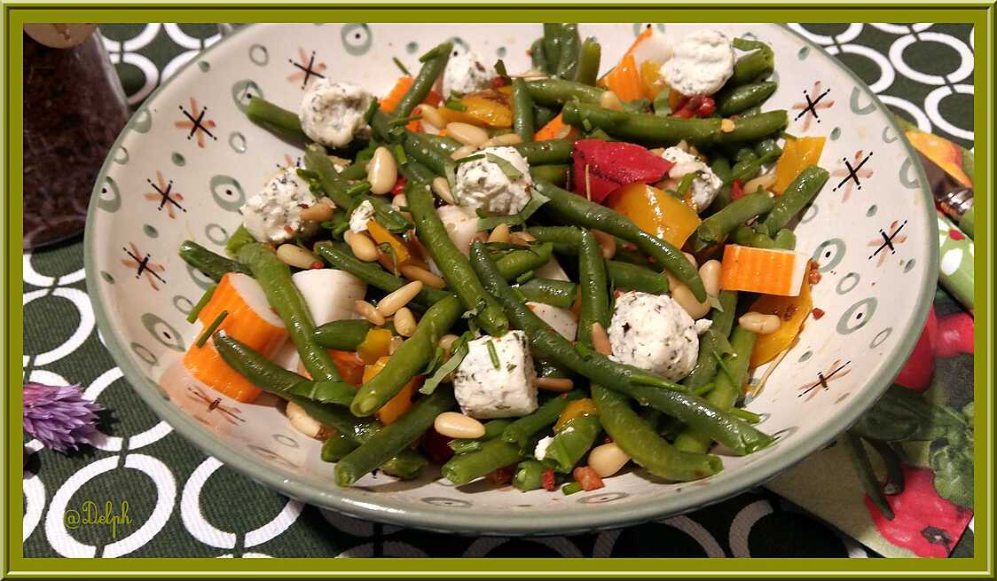 Recette de Salade de Haricots verts et Poivrons marinés