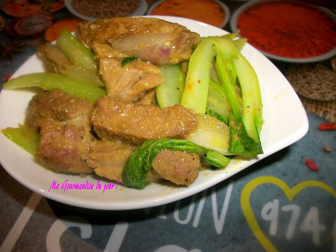 Recette de PORC échine au Brèdes chou de chine