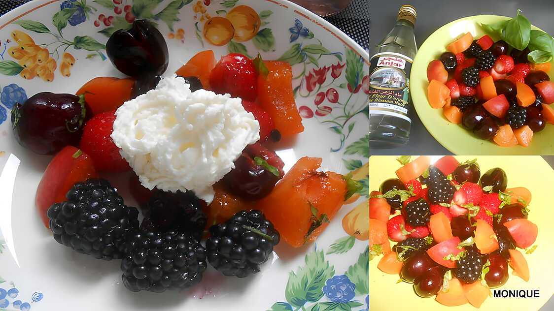 Recette de SALADE DE FRUITS A LA FLEUR D'ORANGER ET BASILIC