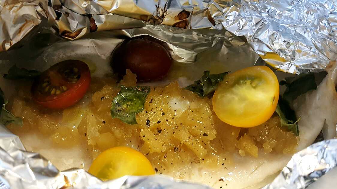 Recette de Poisson à la confiture de gingembre préparé et cuit en 10min