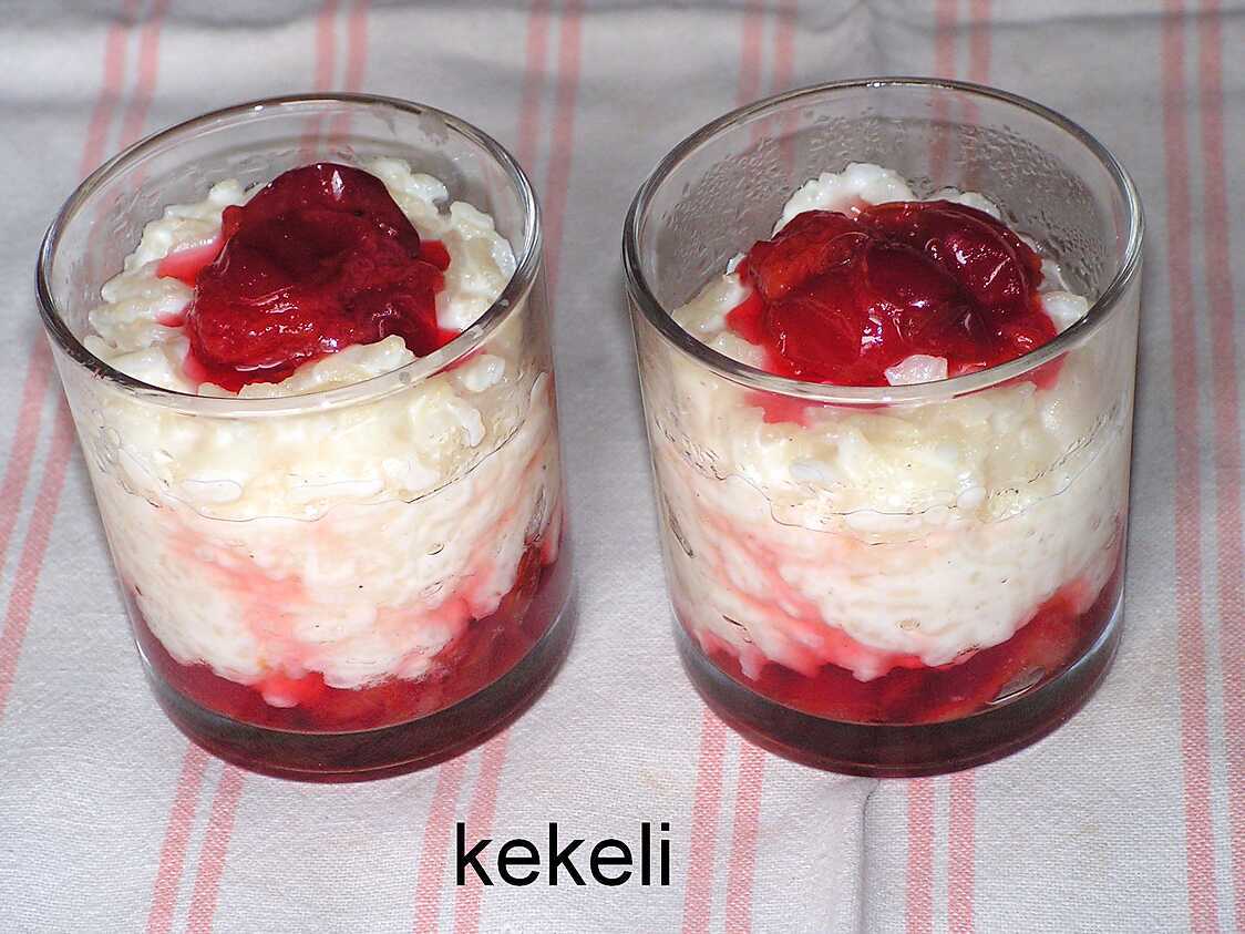 Recette de Riz au lait et prunes rouges confites