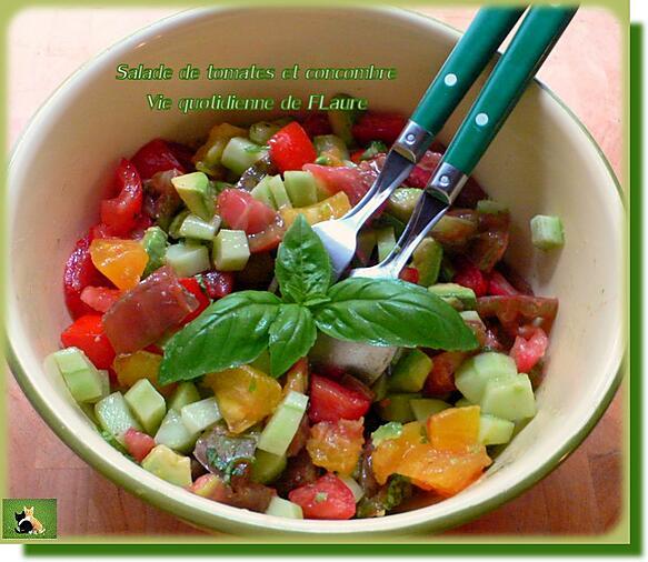 Recette de Salade de tomates et concombre