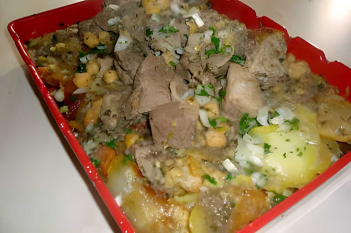 Recette de Kbab kssantini (gratin pdt au mouton )