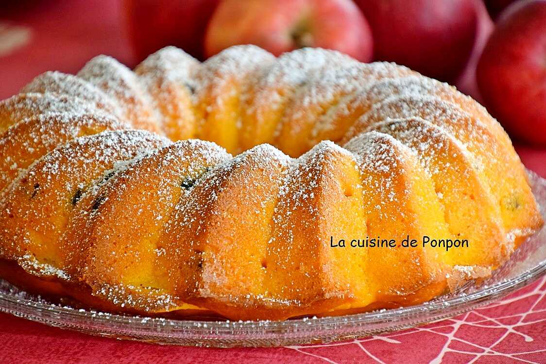 Recette de Gâteau yaourt aux pommes et raisins parfumé au rhum (de Guyane)