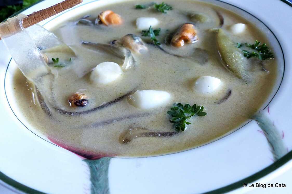 Recette de Soupe curry laksa aux fruits de mer