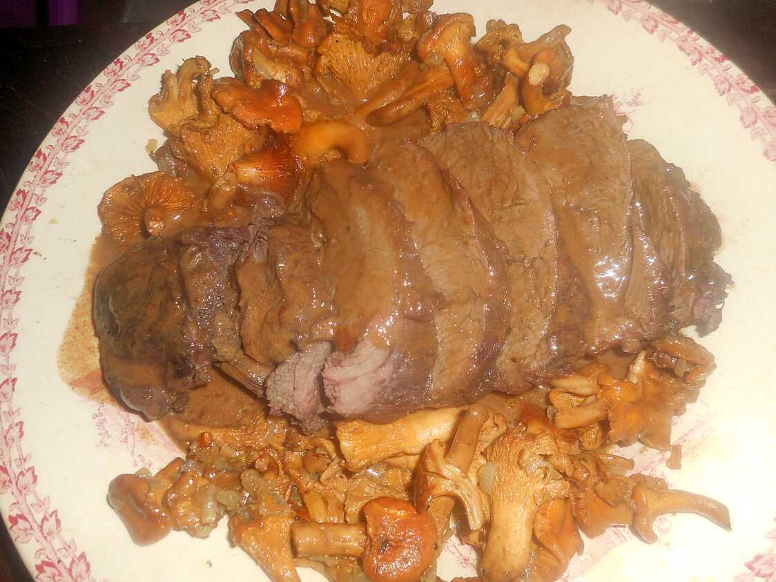 Recette de Roti de cerf aux girolles