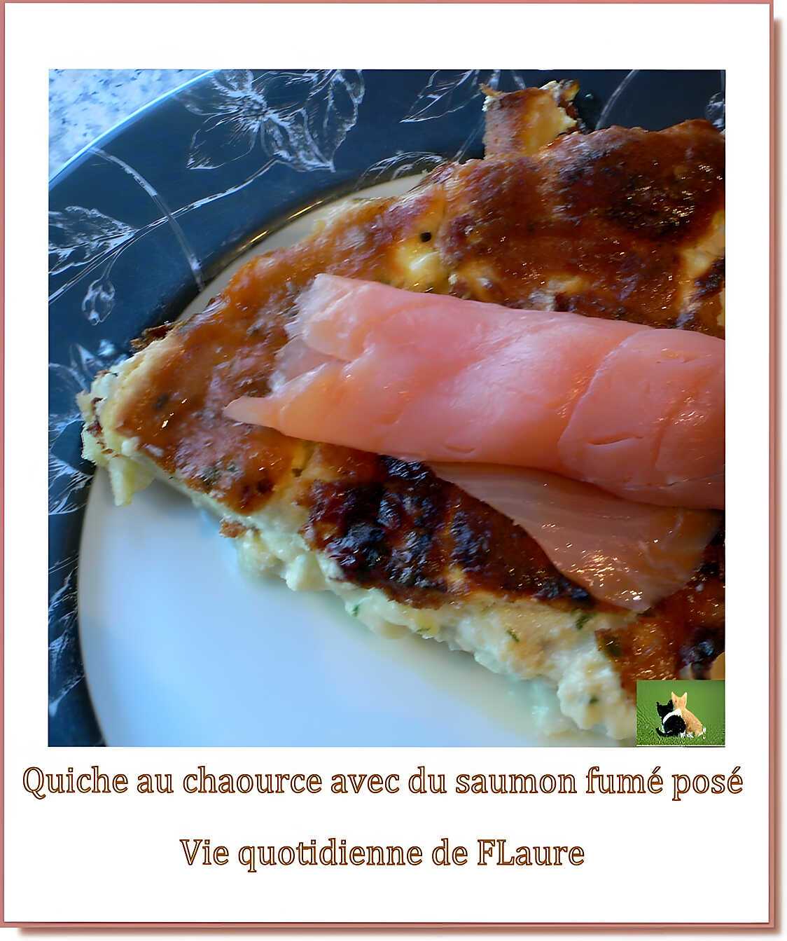 Recette de Quiche au chaource avec du saumon fumé posé