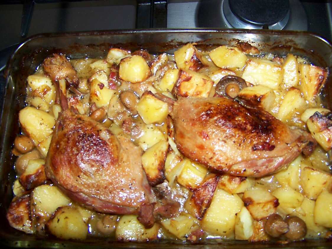Recette de Cuisses de canard au four et ses pommes de terre fondantes