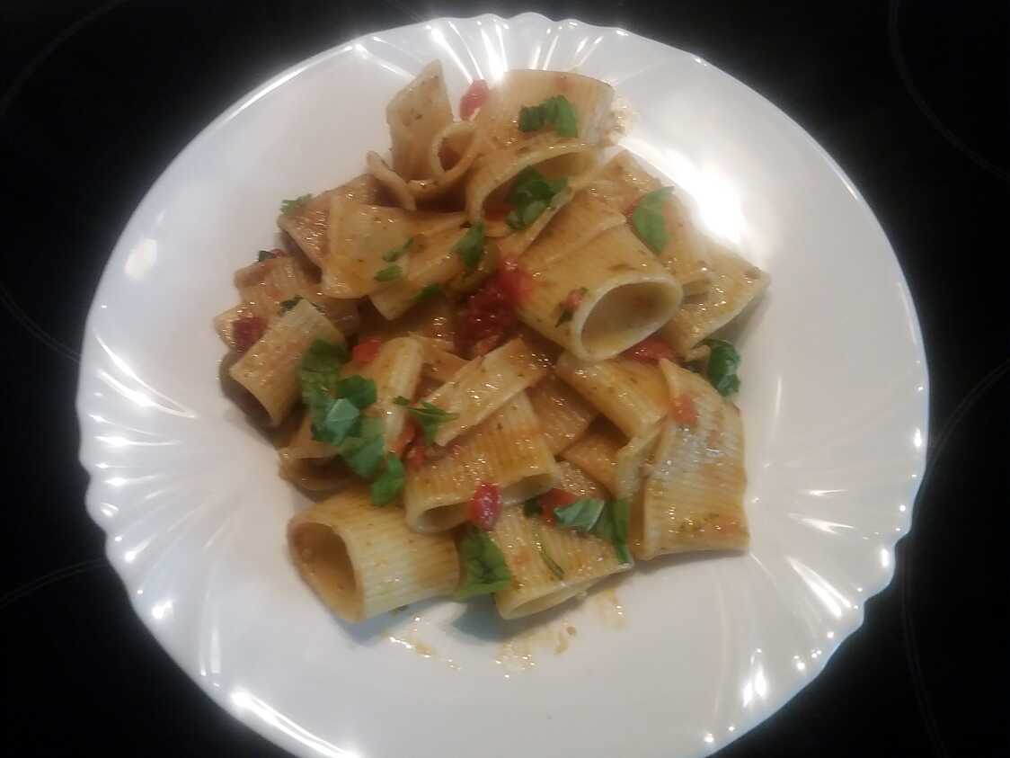 Recette de Paccheri a la méditerranéenne