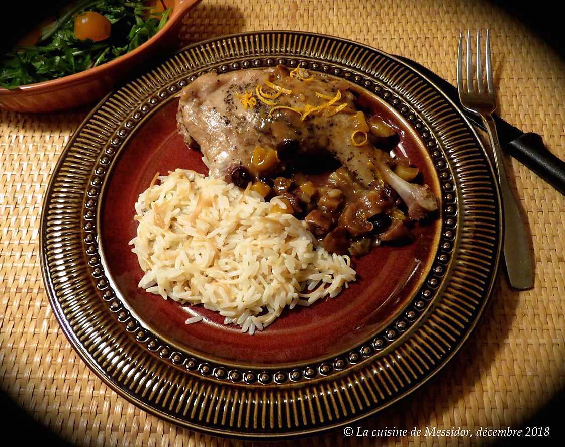 Recette de Cuisses de canard confites aux fruits secs