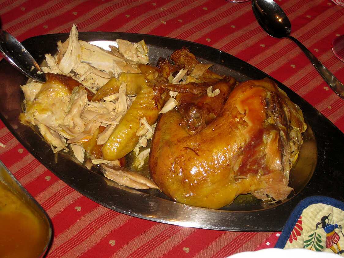 Recette de Chapon rôti en grande marinade.