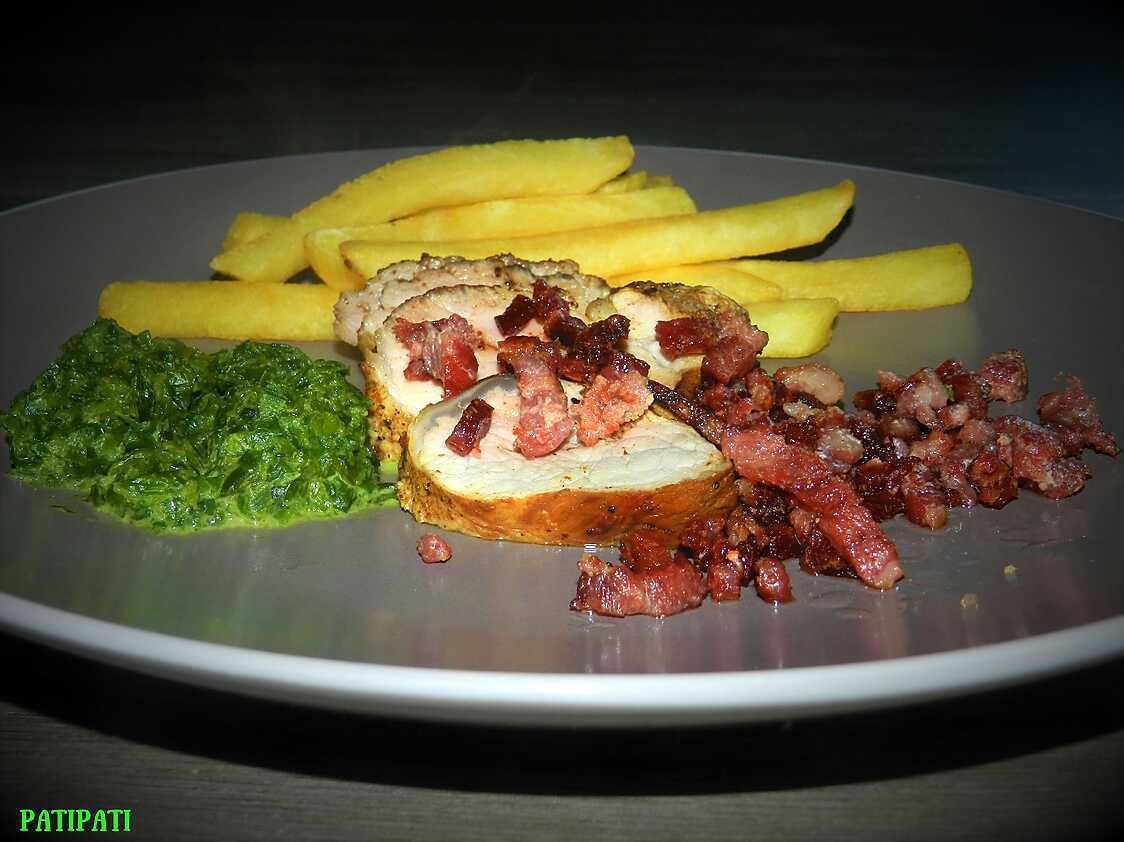 Recette de FILET PUR PORC ET SES LARDONS AU MIEL