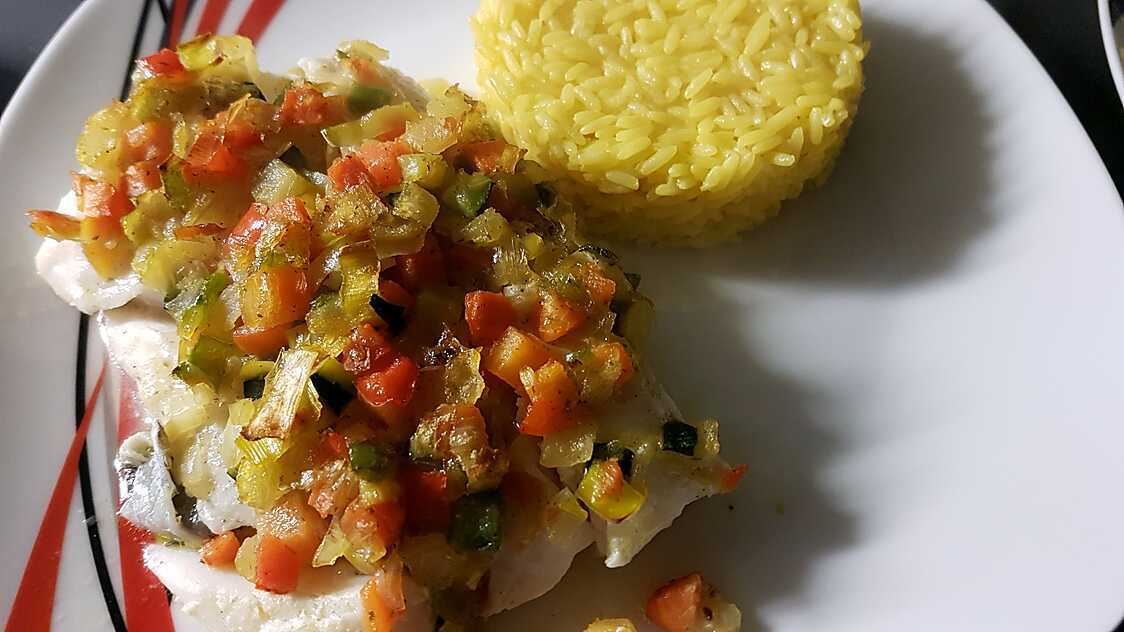 Recette de Filet royale de cabillaud aux petits légumes