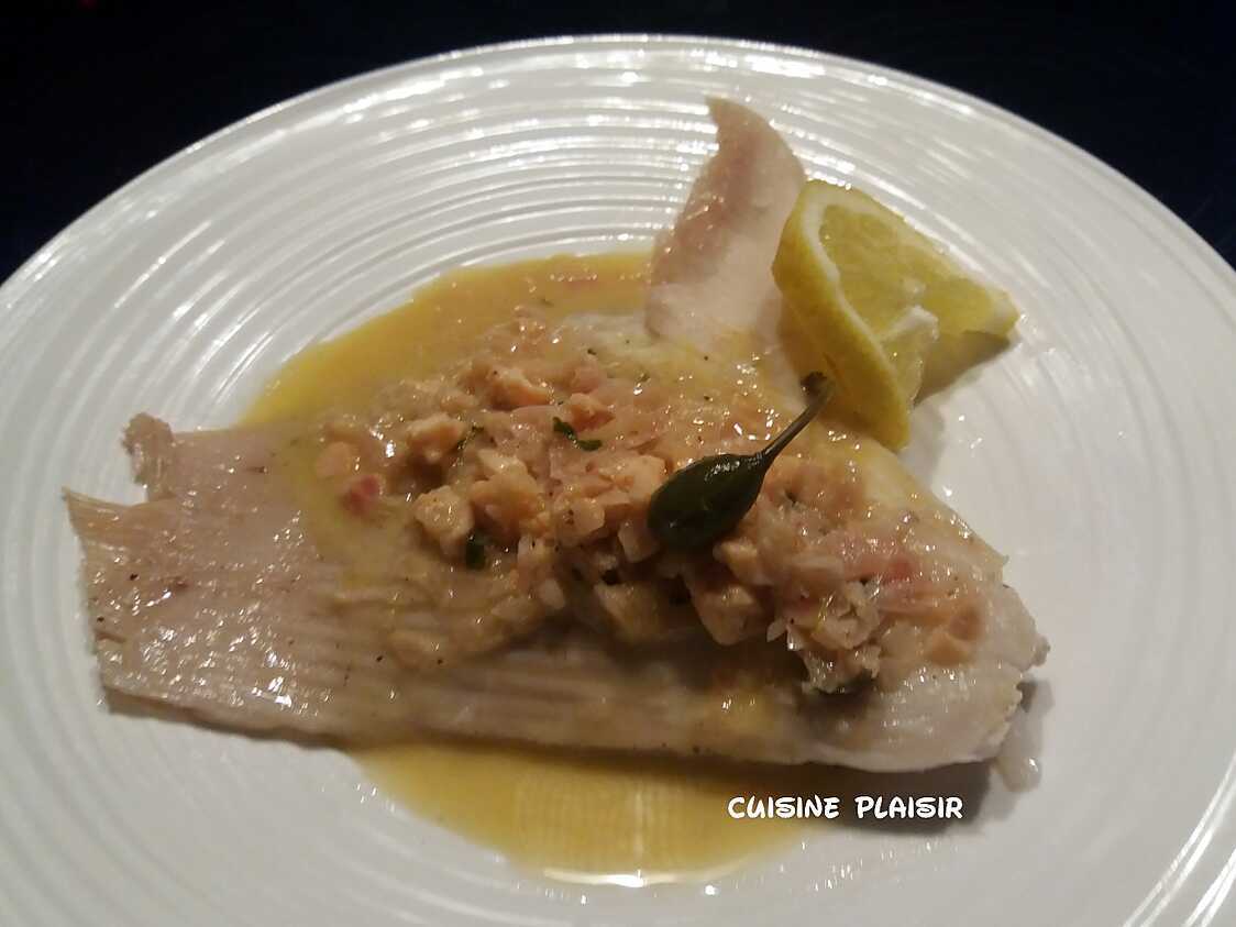 Recette d'Aile de raie pochée, beurre blanc aux câprons