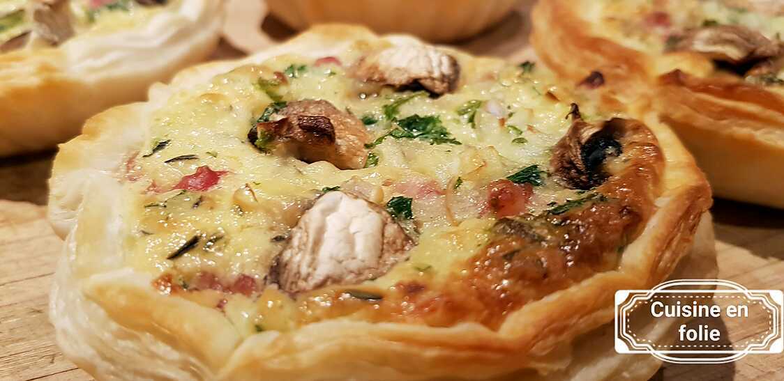 Recette de Mini quiches lardons champignons