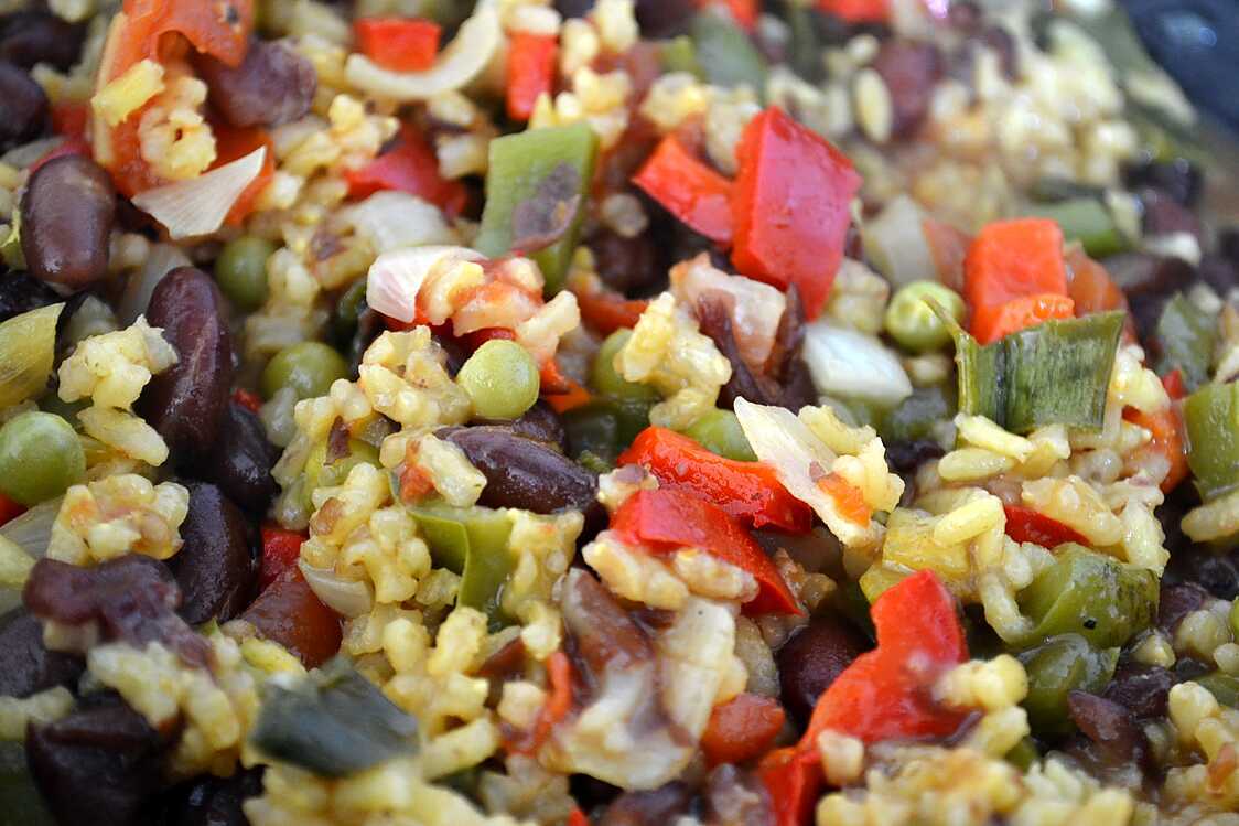 Recette de Riz au curcuma et aux haricots rouges